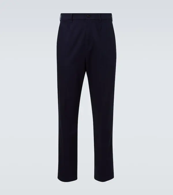 Dunhill Cotton-blend Tapered Trousers - Blue