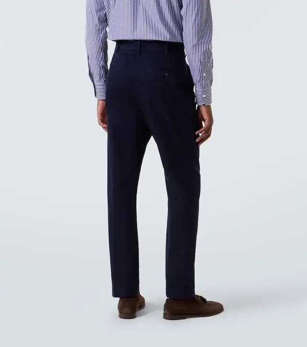 Dunhill Cotton-blend Tapered Trousers - Blue