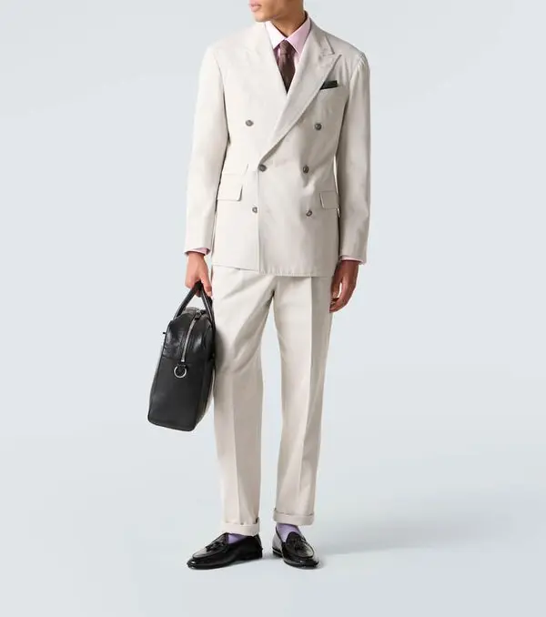 Dunhill Double-breasted Cotton-cashmere Blazer