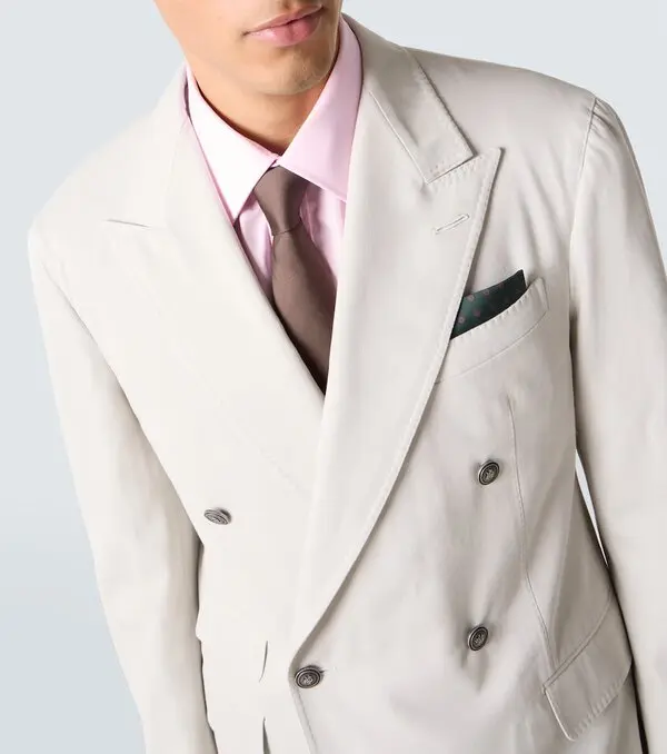Dunhill Double-breasted Cotton-cashmere Blazer