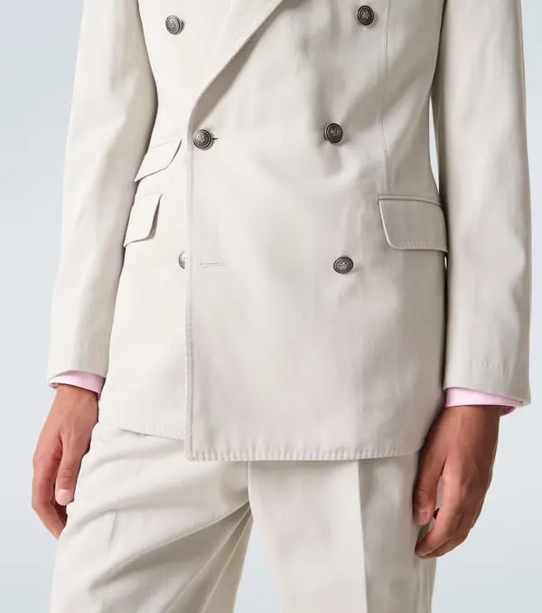 Dunhill Double-breasted Cotton-cashmere Blazer