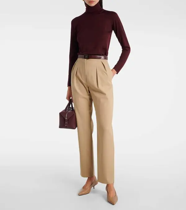 Max Mara Dede Pleated Cotton Pants