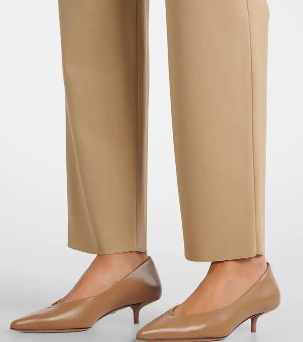 Max Mara Dede Pleated Cotton Pants - Beige