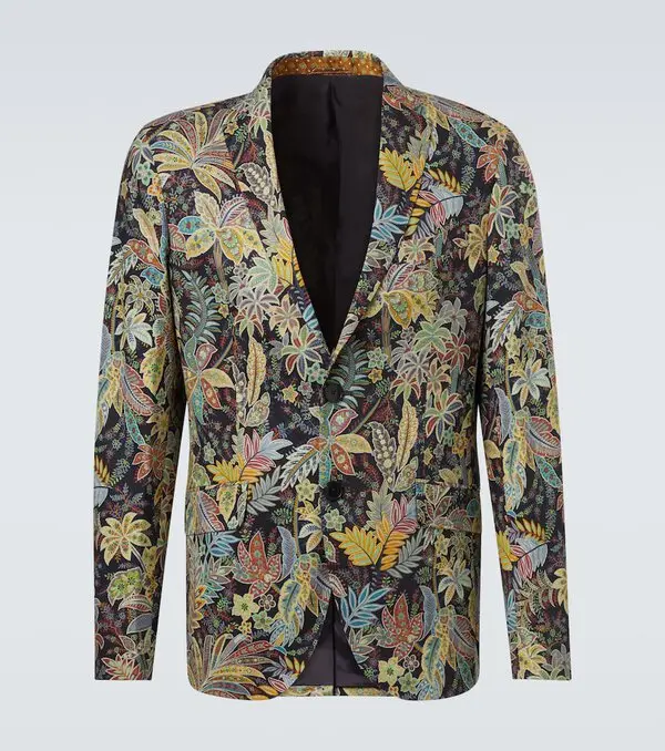 Etro Roma Printed Wool-blend Blazer - Multicoloured