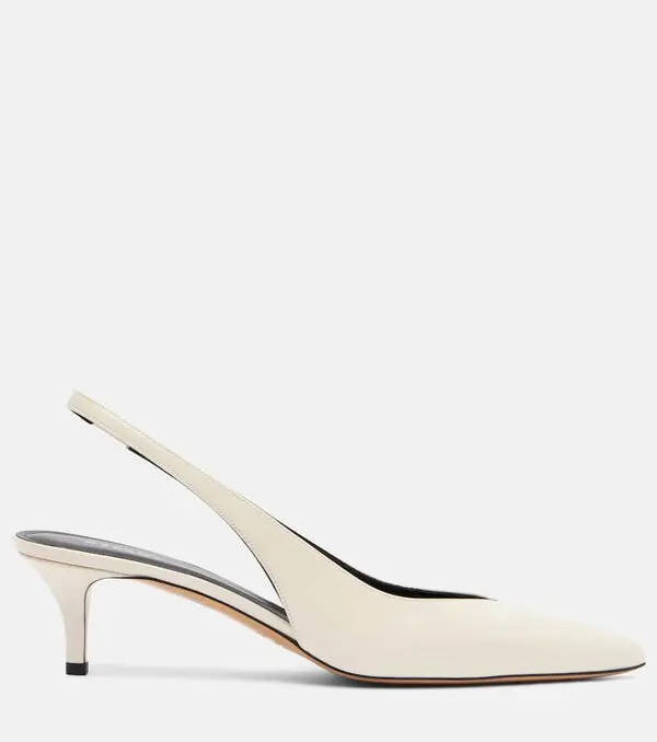 Isabel Marant Padim 50 Patent Leather Slingback Pumps - White