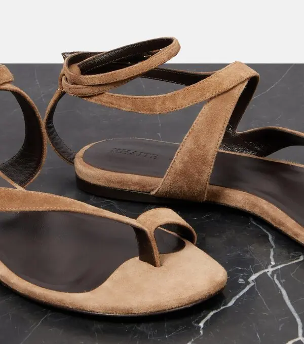 Khaite Aimee Suede Sandals - Brown