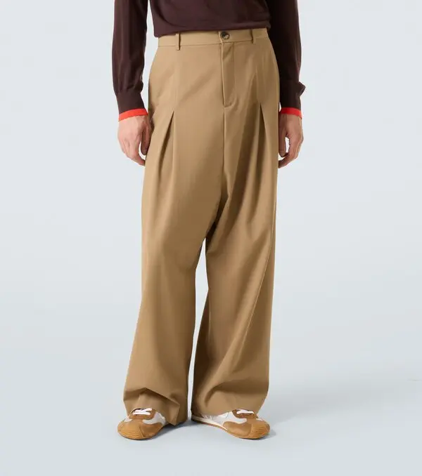Loewe Cotton Twill Wide-leg Trousers