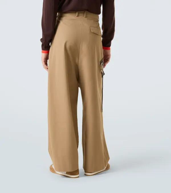 Loewe Cotton Twill Wide-leg Trousers