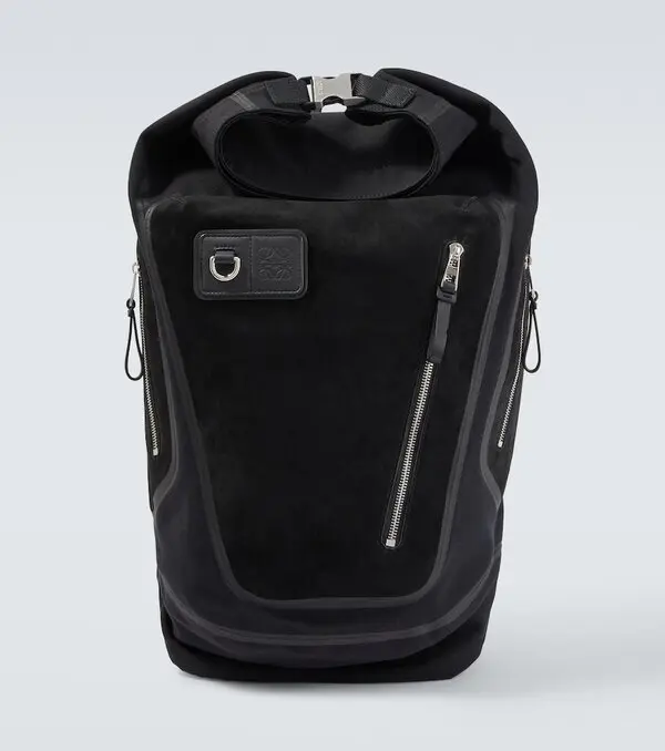Loewe Flex Canvas And Suede Backpack - Black