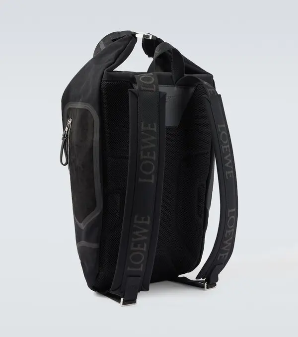 Loewe Flex Canvas And Suede Backpack - Black