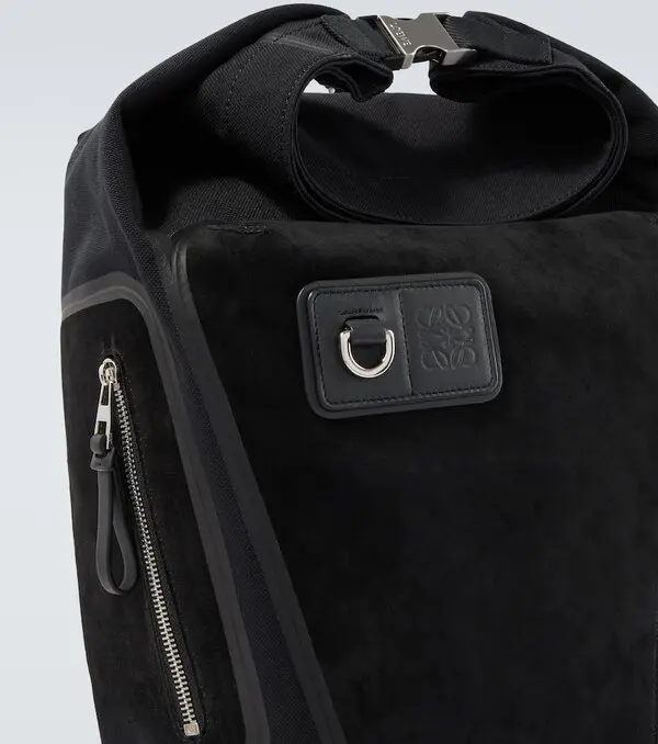Loewe Flex Canvas And Suede Backpack - Black