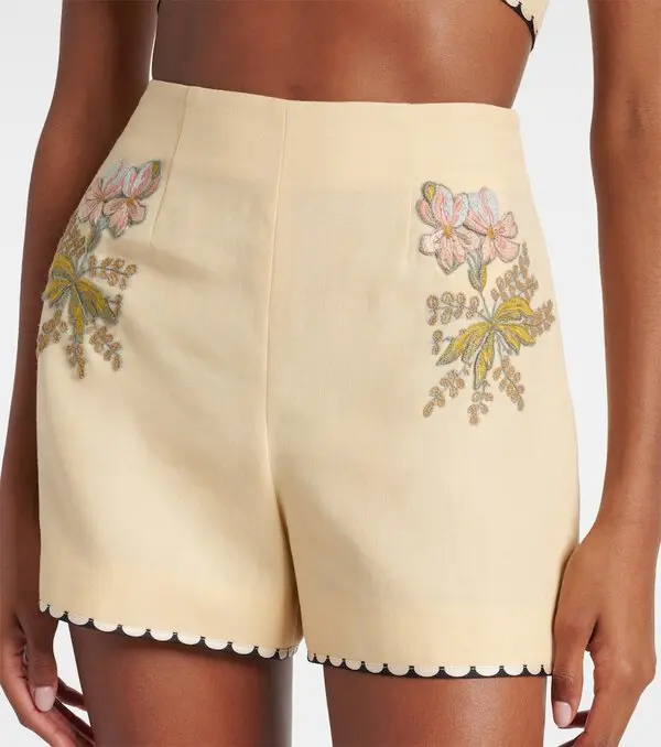 Valentino Garavani Escape Floral Shorts - Yellow