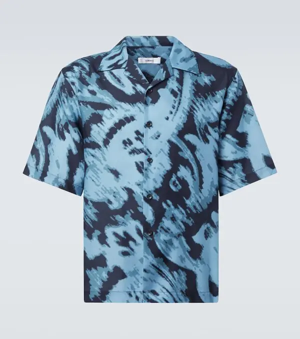 Commas Printed Cotton And Silk Twill Shirt