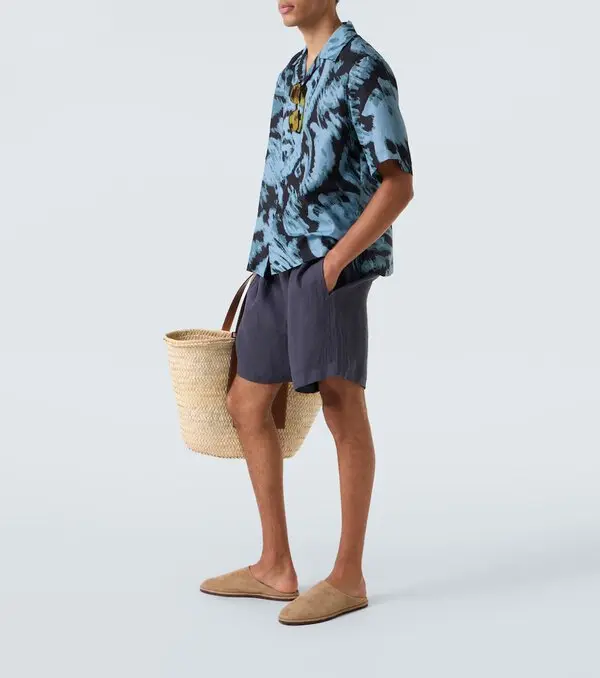 Commas Printed Cotton And Silk Twill Shirt