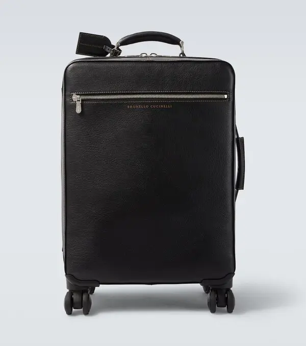 Brunello Cucinelli Leather Carry-on Suitcase - Black
