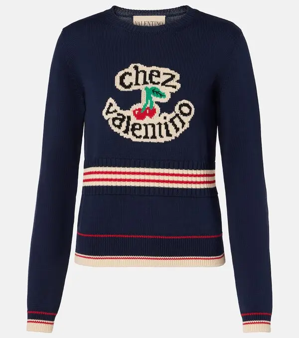 Valentino Garavani Chez Cotton Sweater - Blue