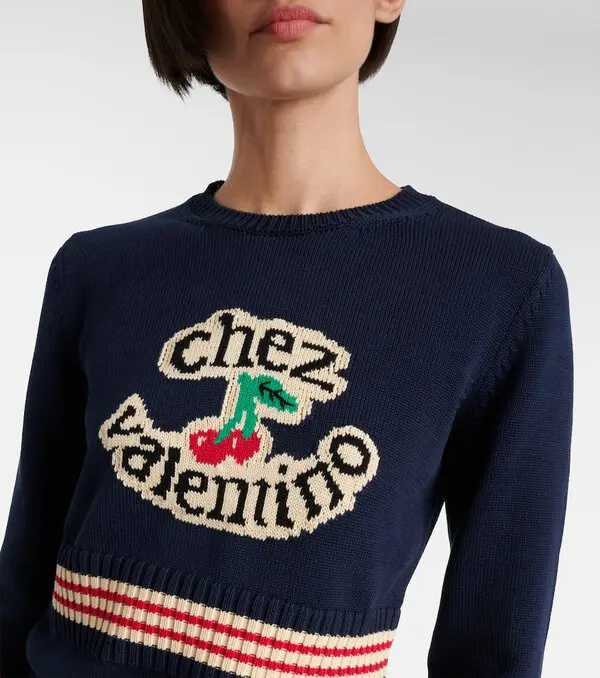 Valentino Garavani Chez Cotton Sweater - Blue