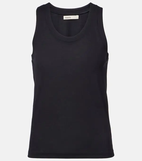 Khaite Isha Cotton-blend Jersey Tank Top - Black