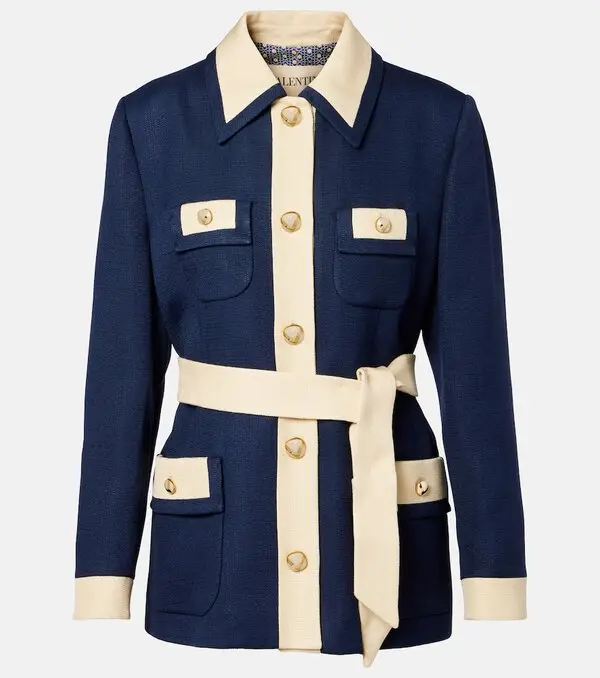 Valentino Garavani Belted Viscose Jacket - Blue