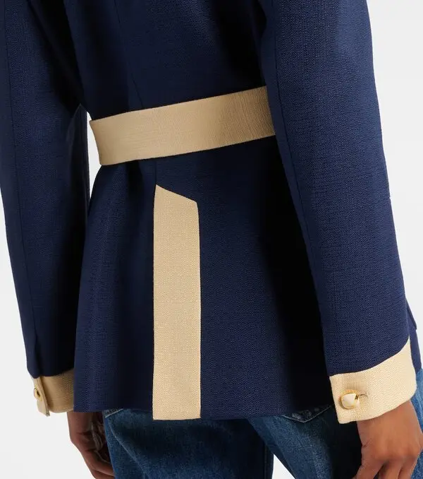 Valentino Garavani Belted Viscose Jacket - Blue