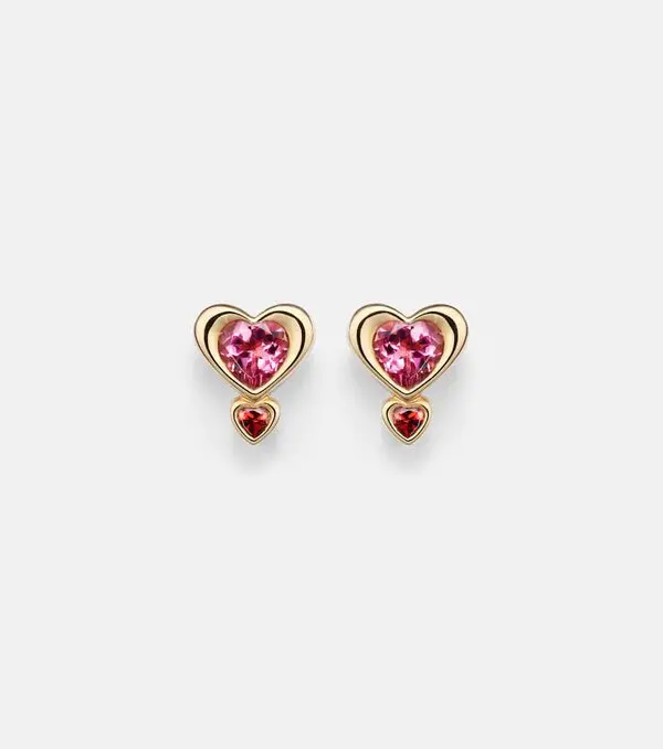 ROXANNE FIRST 14kt Single Earring With Tourmaline And Garnet - Gold