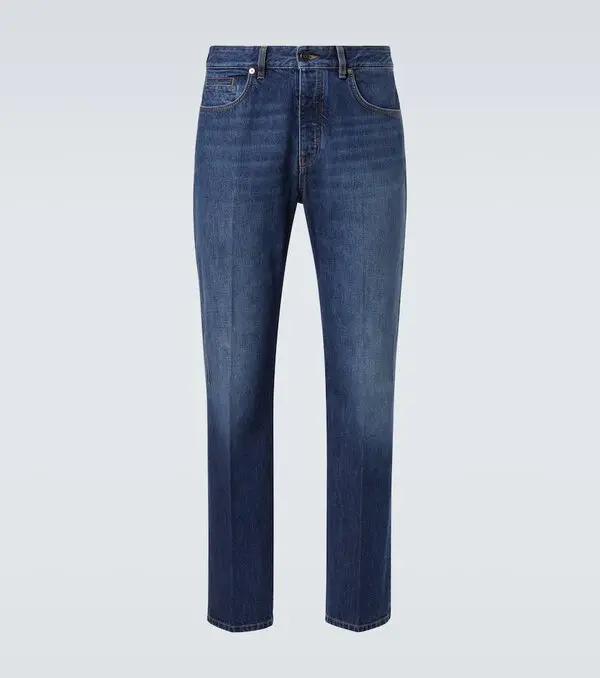 Givenchy Faded Mid-rise Straight Jeans - Blue