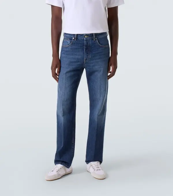 Givenchy Faded Mid-rise Straight Jeans - Blue