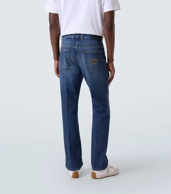 Givenchy Faded Mid-rise Straight Jeans - Blue