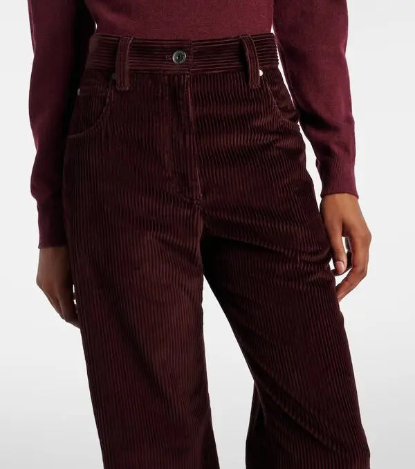 Brunello Cucinelli Corduroy Straight Pants - Brown