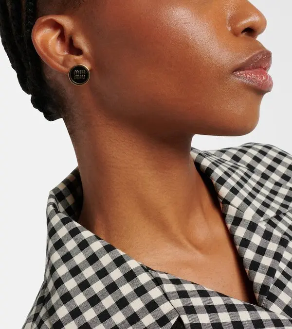 Miu Miu Logo Stud Earrings