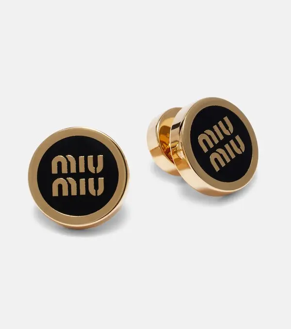 Miu Miu Logo Stud Earrings