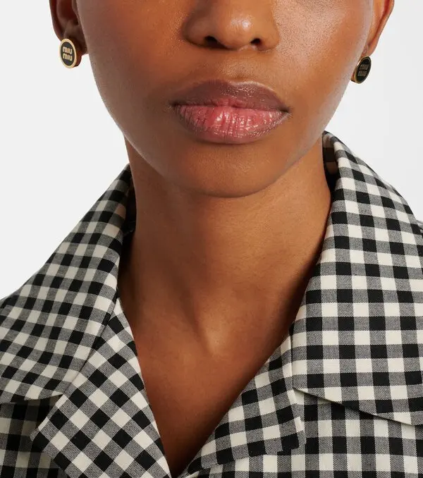 Miu Miu Logo Stud Earrings