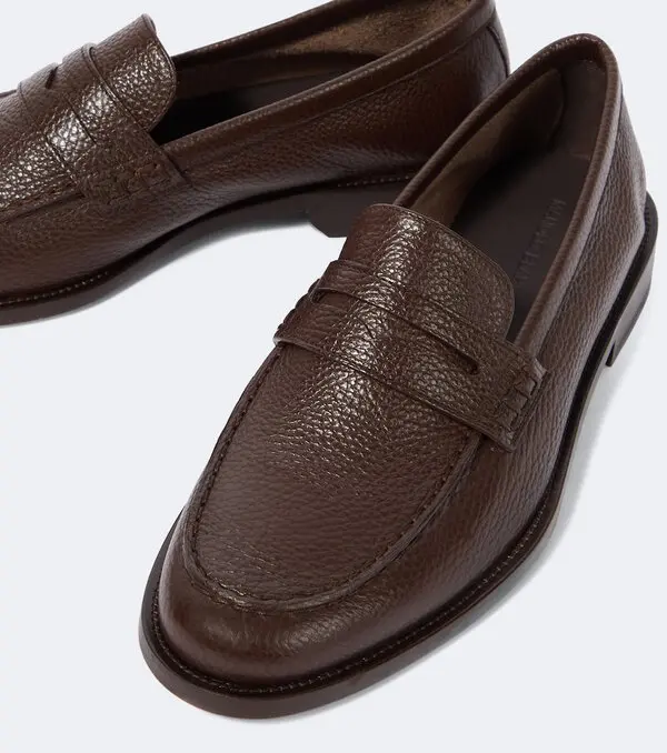 Manolo Blahnik Perry Leather Loafers - Brown