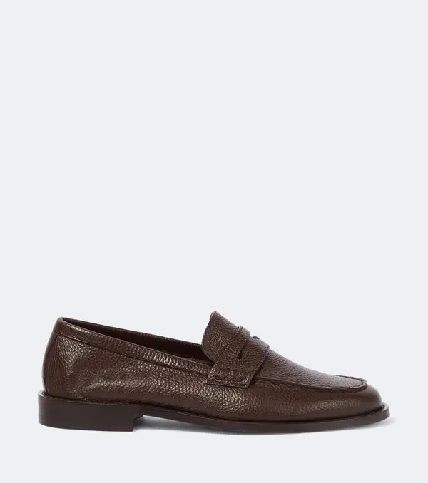 Manolo Blahnik Perry Leather Loafers - Brown