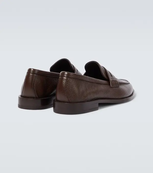 Manolo Blahnik Perry Leather Loafers - Brown
