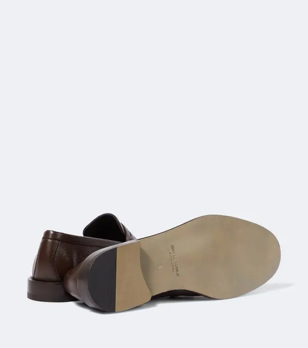 Manolo Blahnik Perry Leather Loafers - Brown