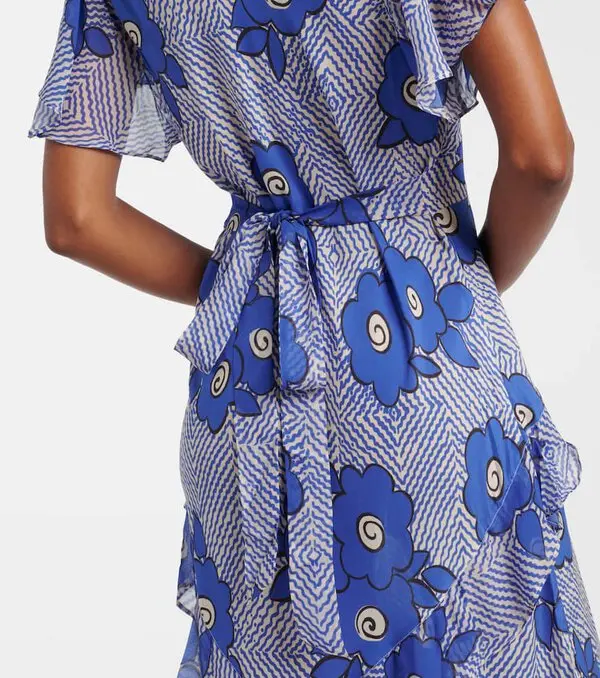 rixo evie silk maxi dress Evie Silk Midi Dress in Kimmie Floral Navy