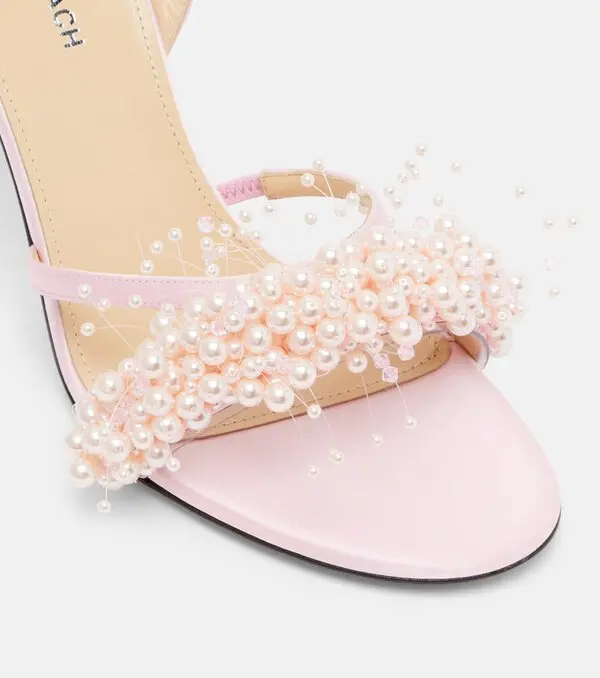 Mach & Mach Floating Pearl 85 Satin Sandals