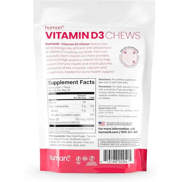 HUMANN Vitamin D3 Chews 30 Chews