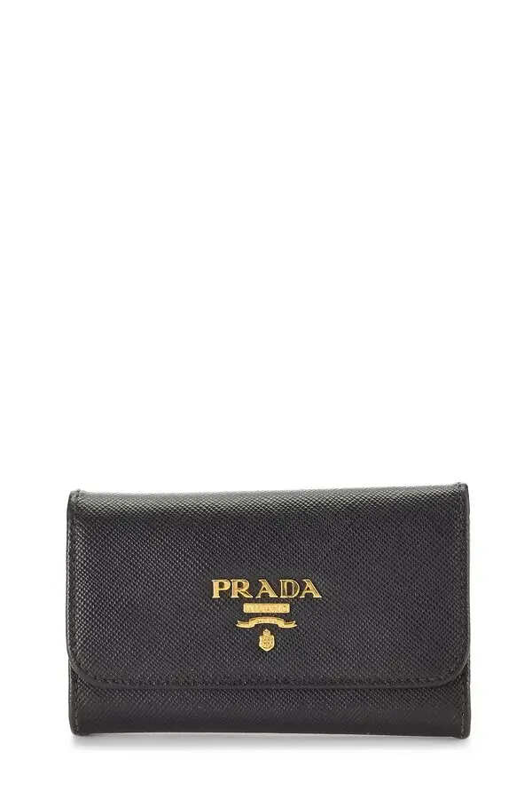 Prada Saffiano Key Holder - Black