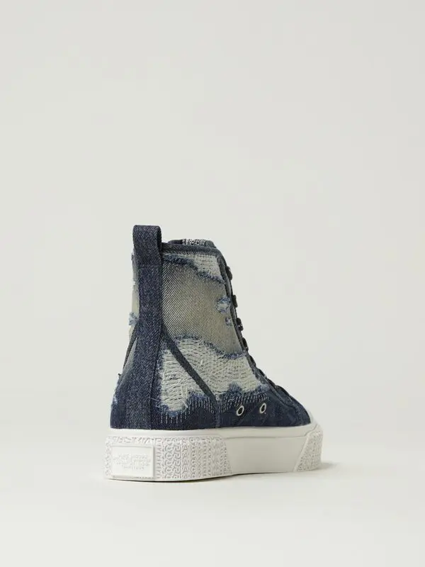 Marc Jacobs High Top Distressed Denim Sneakers - Multicolor