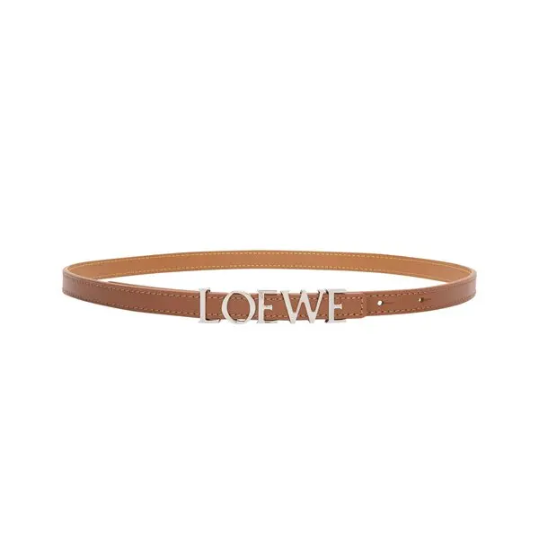 Loewe Logo Lettering Buckle Belt - Tan