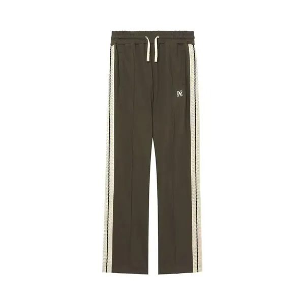 Palm Angels Monogram Piquet Track Pants /off White - Brown