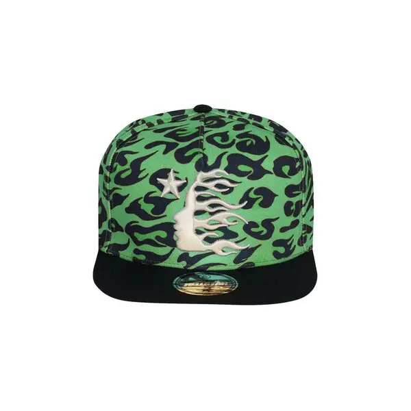 HELLSTAR Cheetah Print Snapback Cap - Green