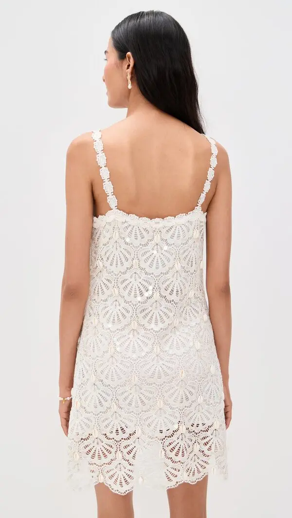 LoveShackFancy Lamont Crochet Knit Mini Dress