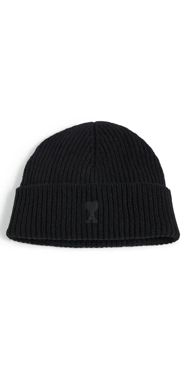 Ami Felted Beanie - Noir/noir