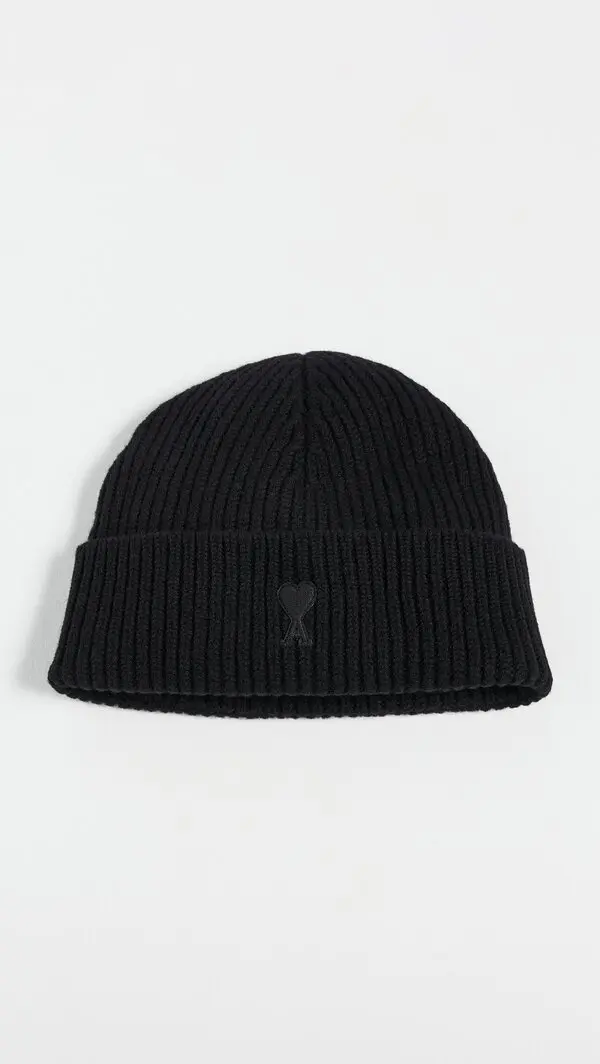 Ami Felted Beanie - Noir/noir