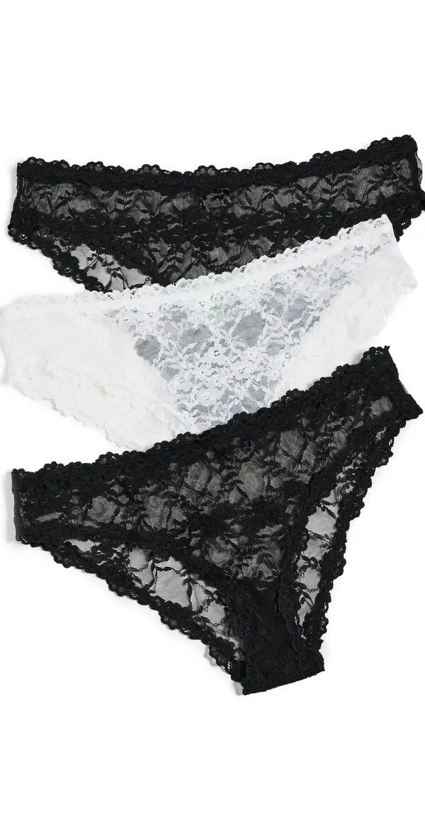 Honeydew Intimates Maria Lace Bikini 3 Pack - Black/ivory/black