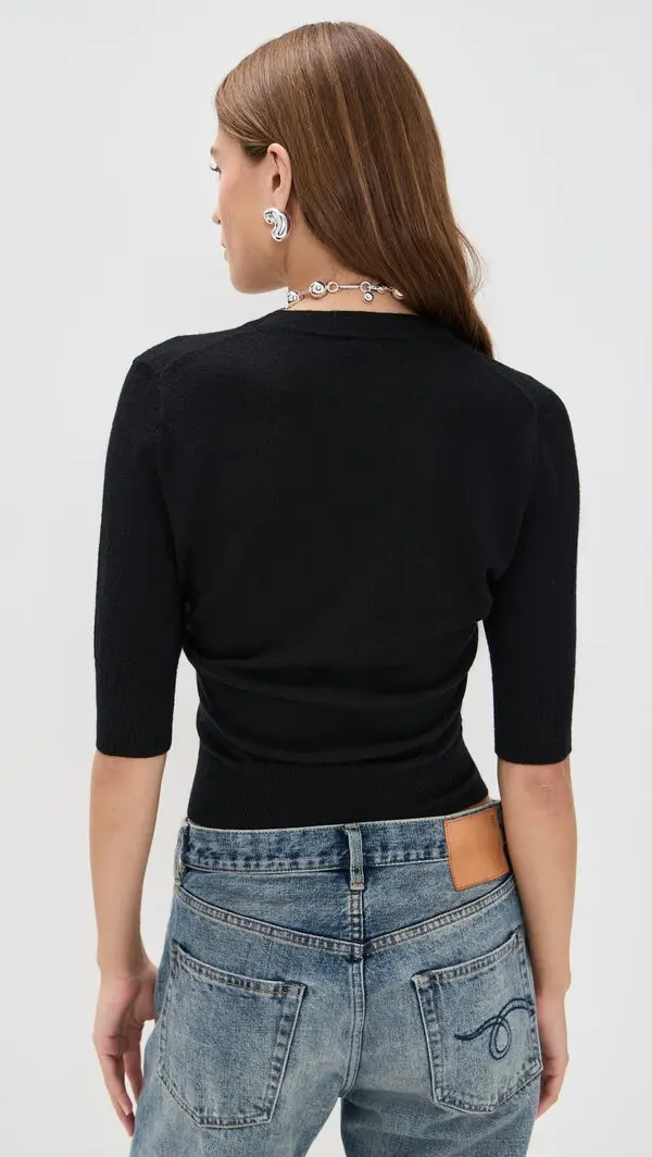 R13 Elbow Sleeve Split Hem Cardigan