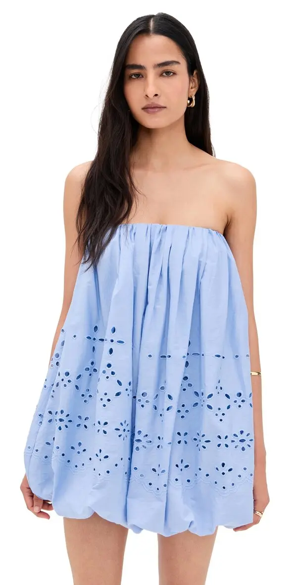 Hemant & Nandita Eyelet Embroidered Tube Mini Dress In Powder Blue - 50%  Off | Editorialist